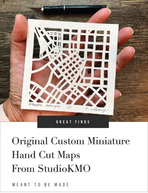Original Custom Miniature Hand Cut Maps From StudioKMO - Meant To Be Made